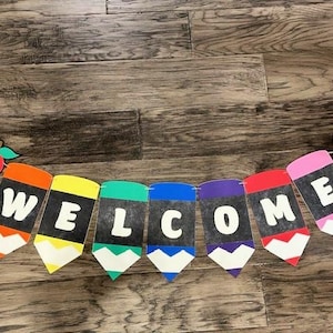 Welcome Banner, Colored Pencil - Etsy