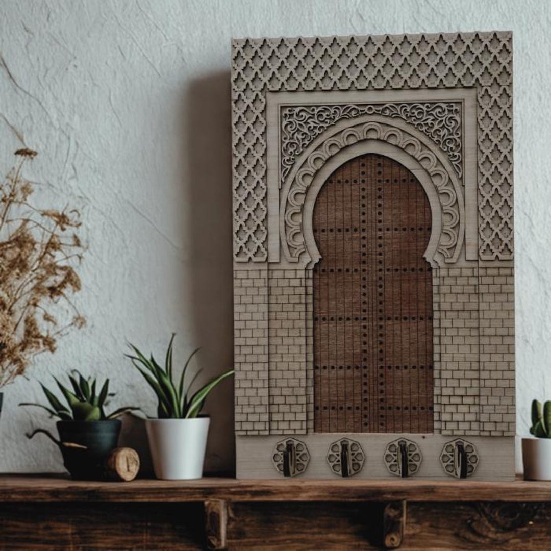 Moroccan Gate Wall Key Holder ; Dxf Cdr - Etsy