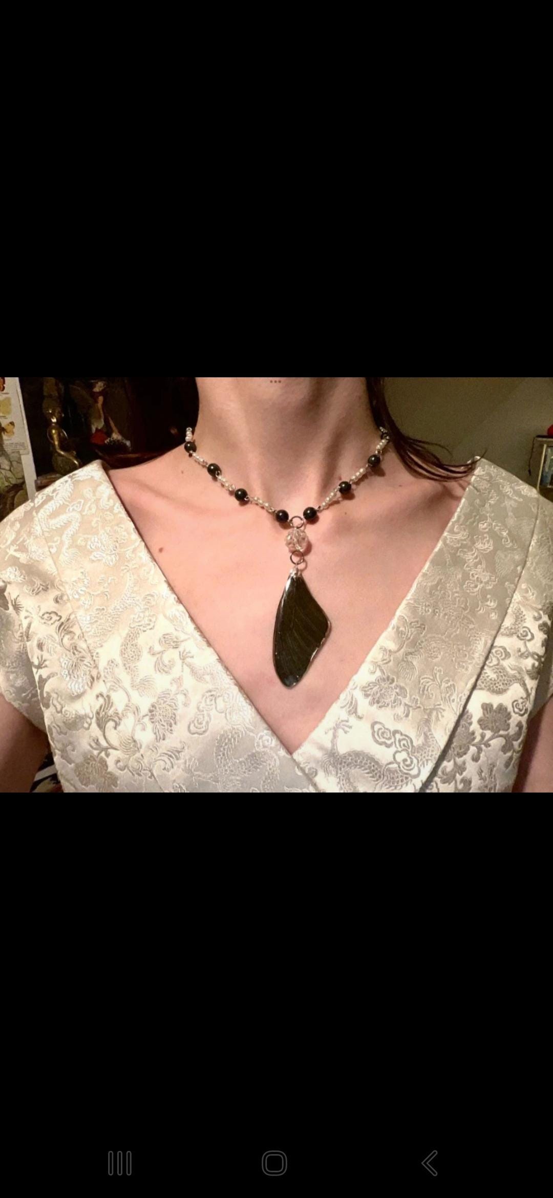 Unique Handmade Beaded Opera Necklace Containing Hematite Beads ...