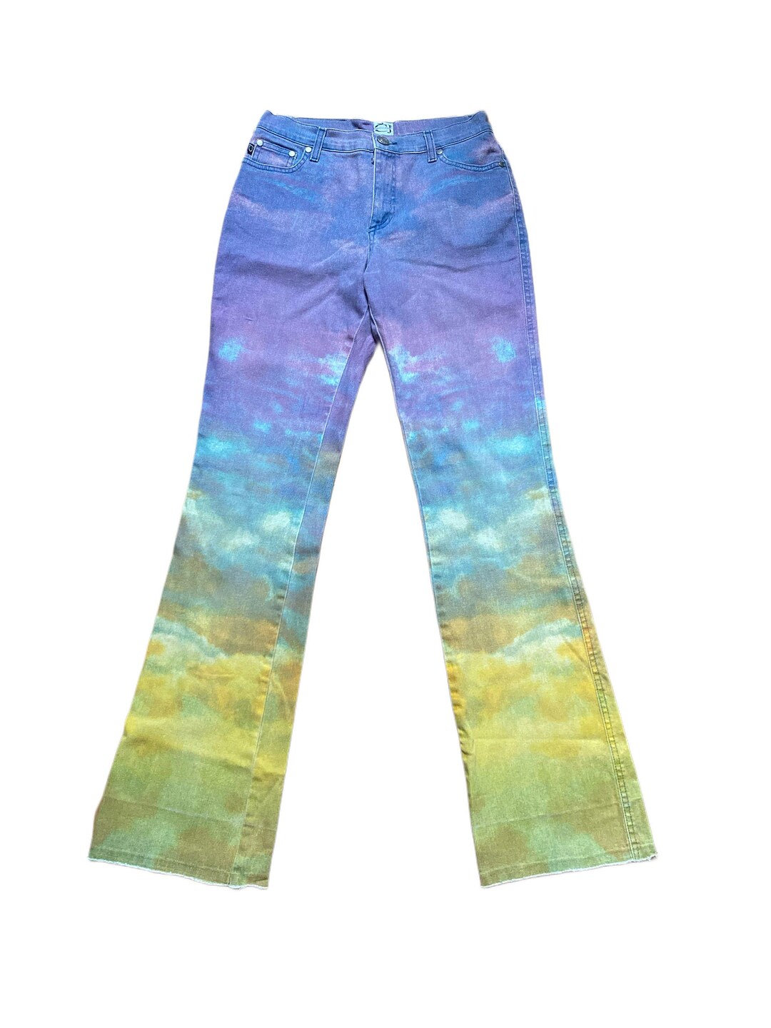 Amazing Cavalli Jeans Designer 90’s Rare Scenic Sky Clouds Purple Blue ...