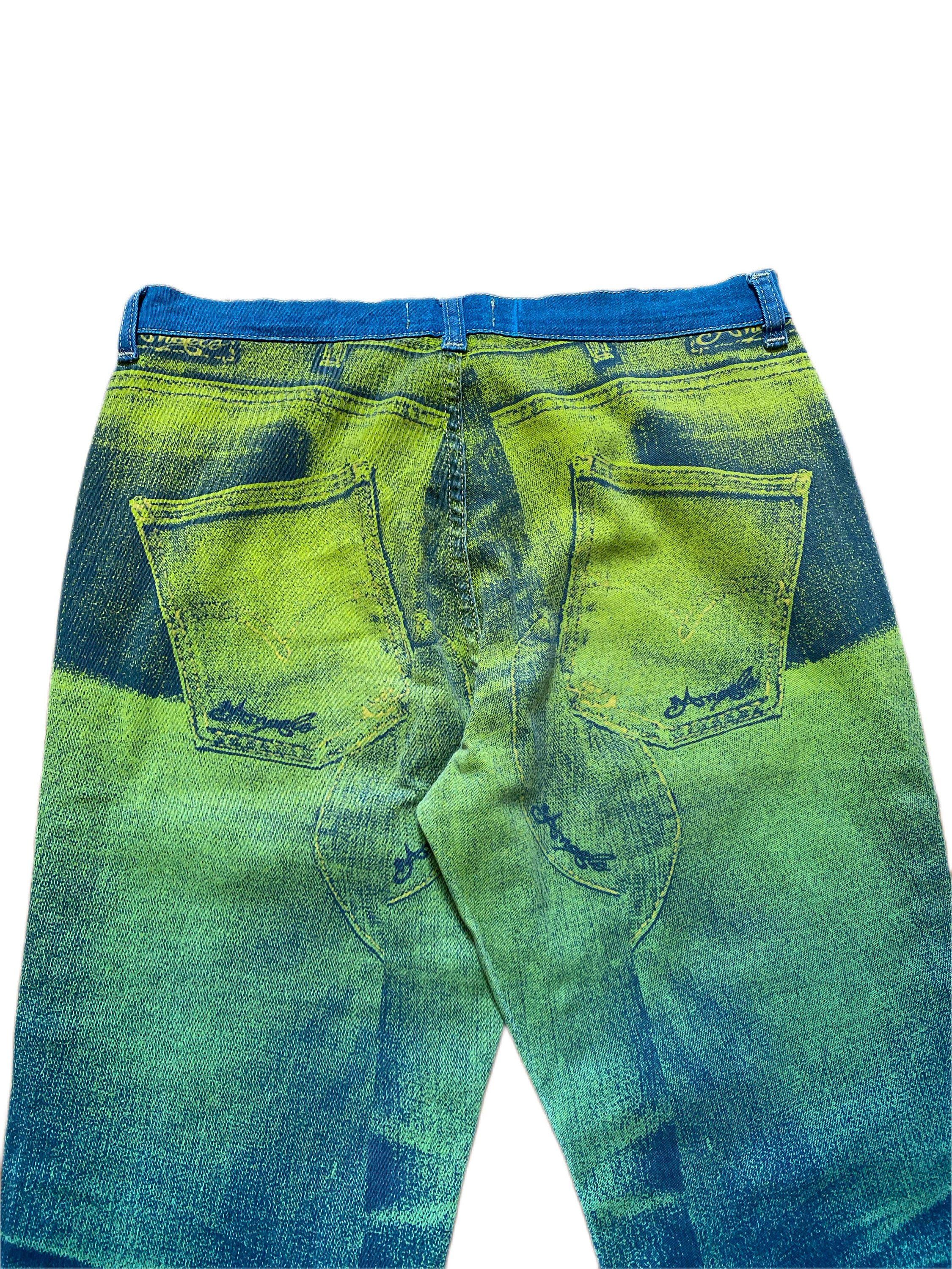 Stunning Vintage 90’s Roberto Cavalli Angels Neon Green and Turquoise ...