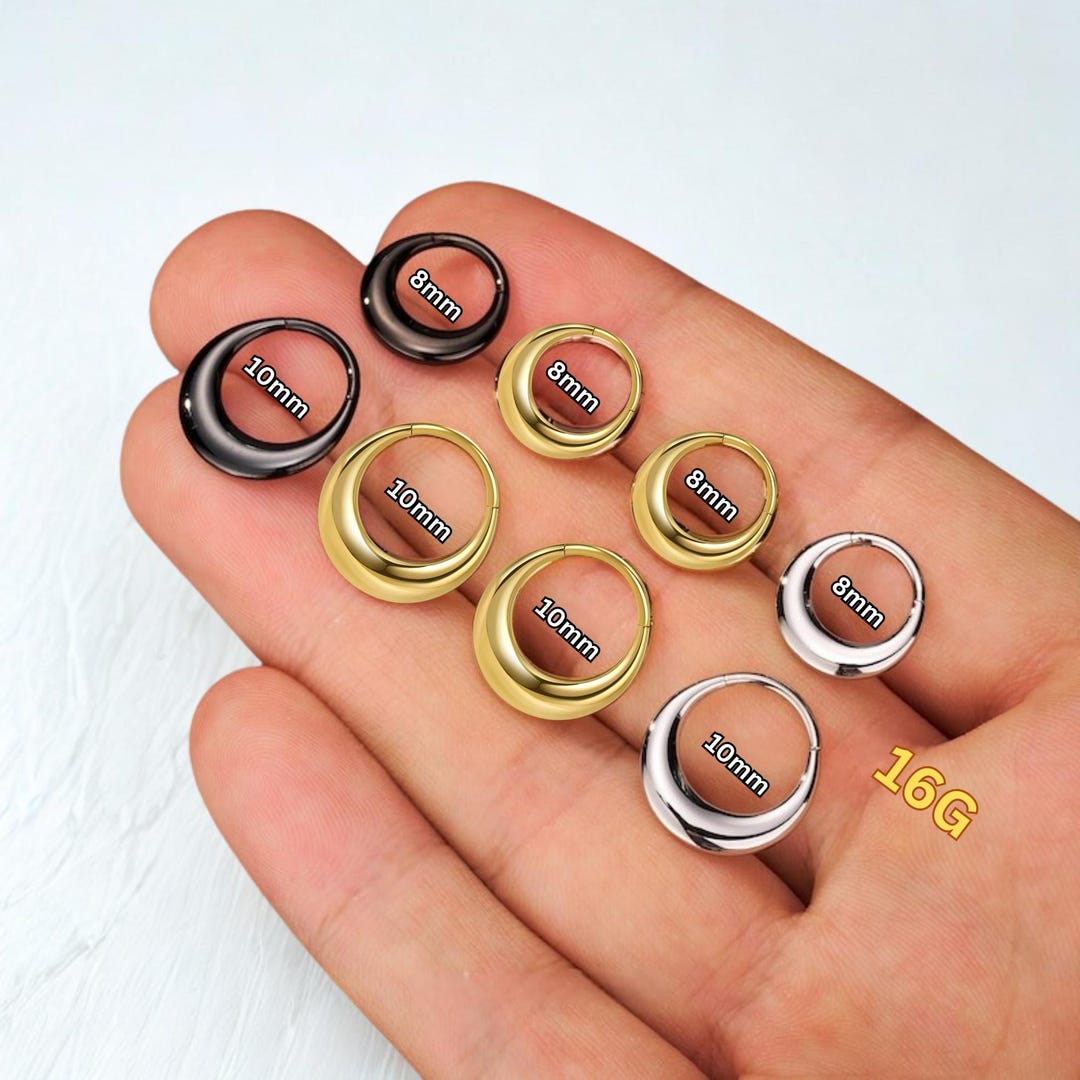 16G Chunky Surgical Steel Septum Ring – Hinged Clicker Hoop - Etsy