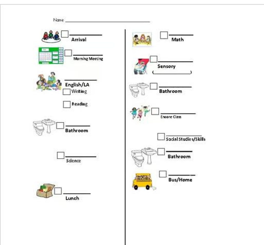 Student Daily Schedule/agenda Monitoring Checklist - Etsy