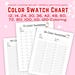 Color Swatch Chart – Cute Blank Swatch for Artists – Adorable Printable ...