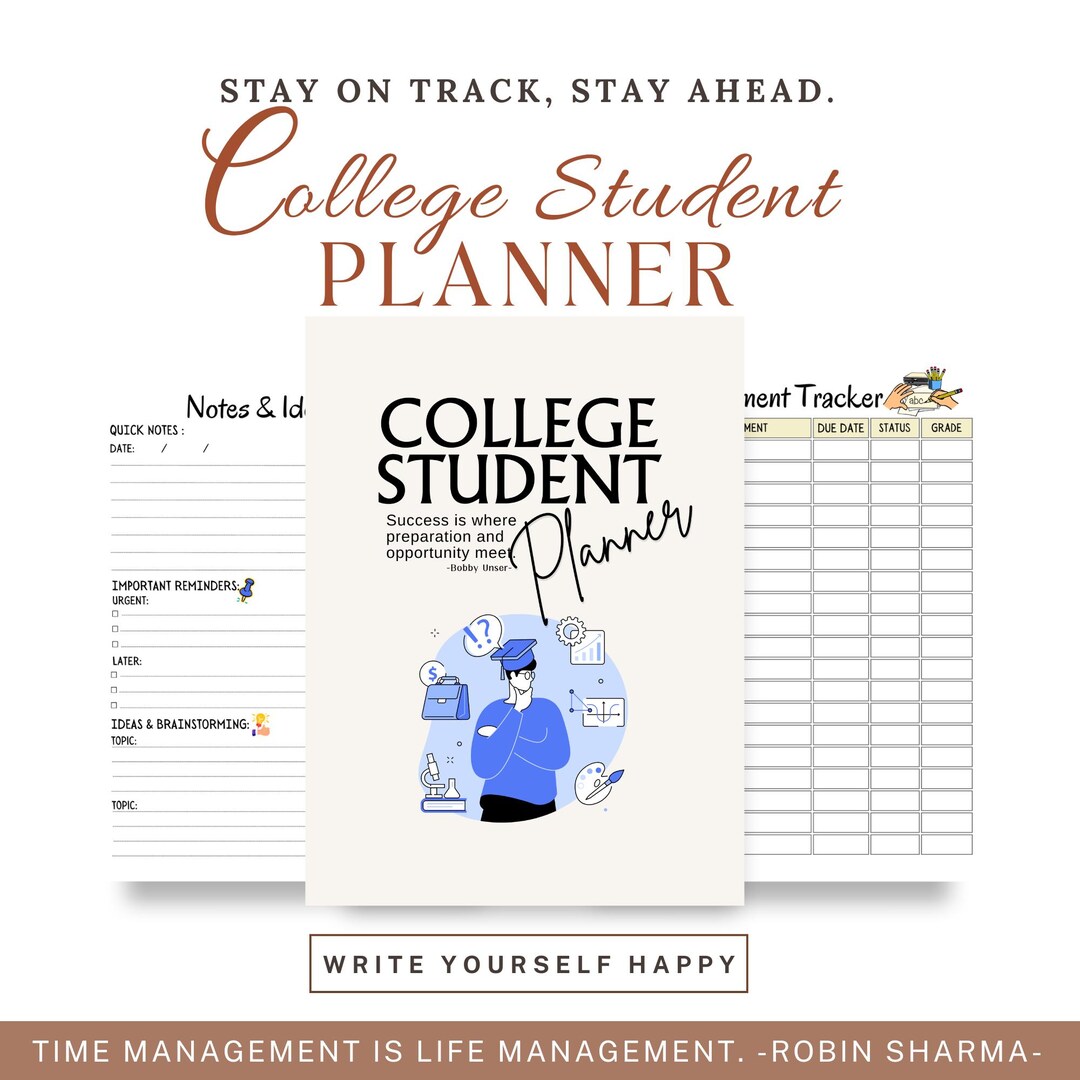 College Student Planner, Printable, Undated School Planner, College ...