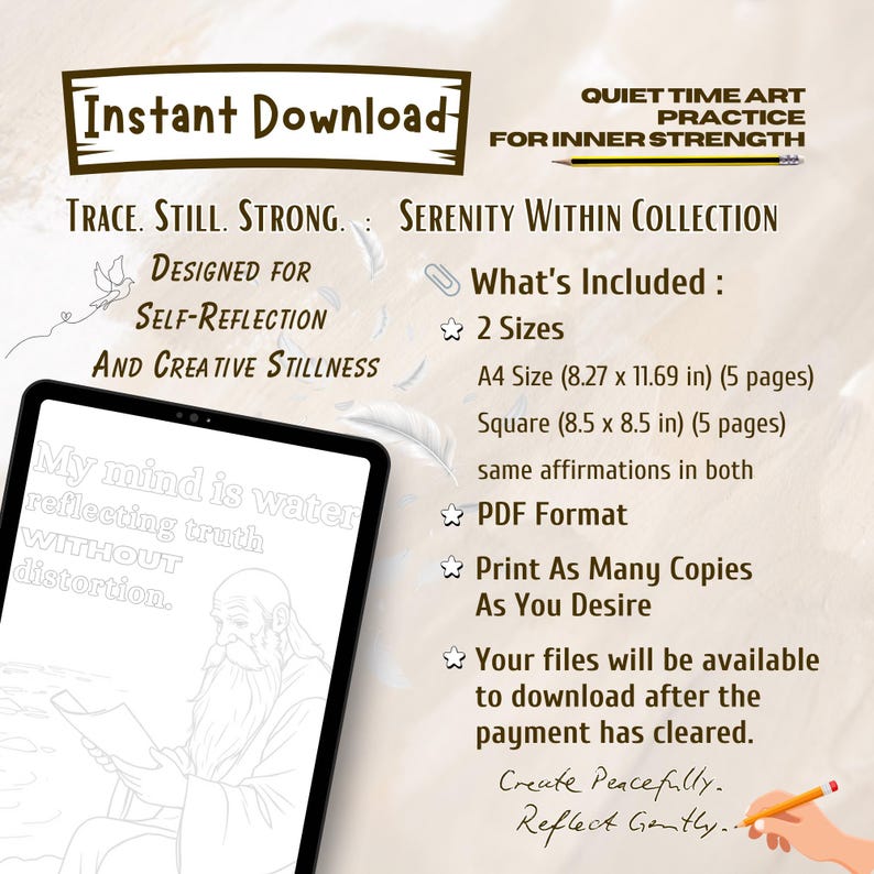 Tracing Affirmation Coloring Pages PDF – Trace. Still. Strong. – 2 ...