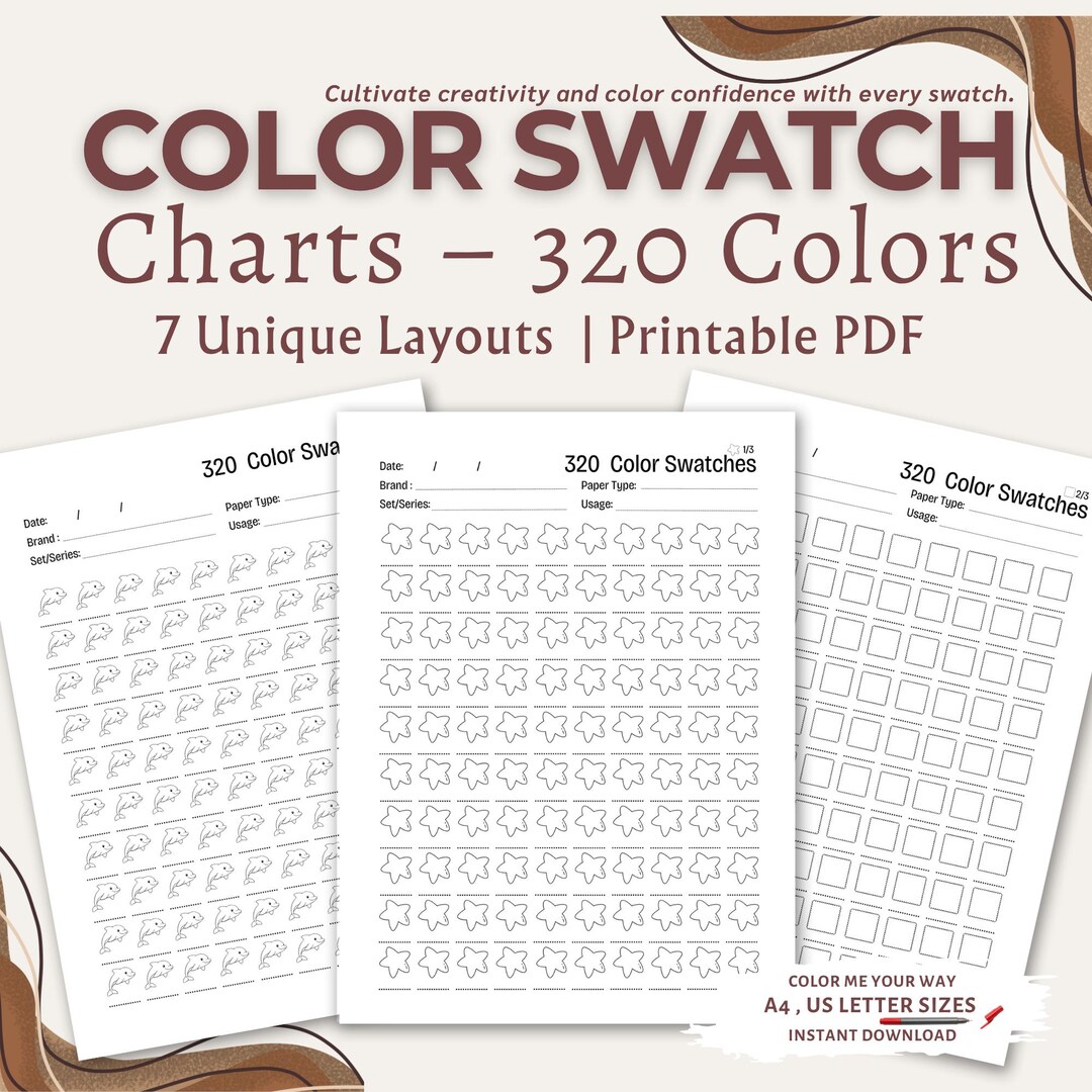 320 Color Swatch Chart Printable – Ohuhu & Copic Marker Tracker (PDF ...
