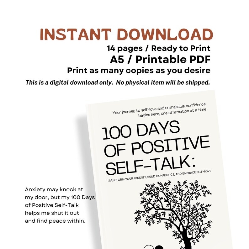 100 Days of Self-love Affirmations: Printable Positive Self-talk (PDF ...