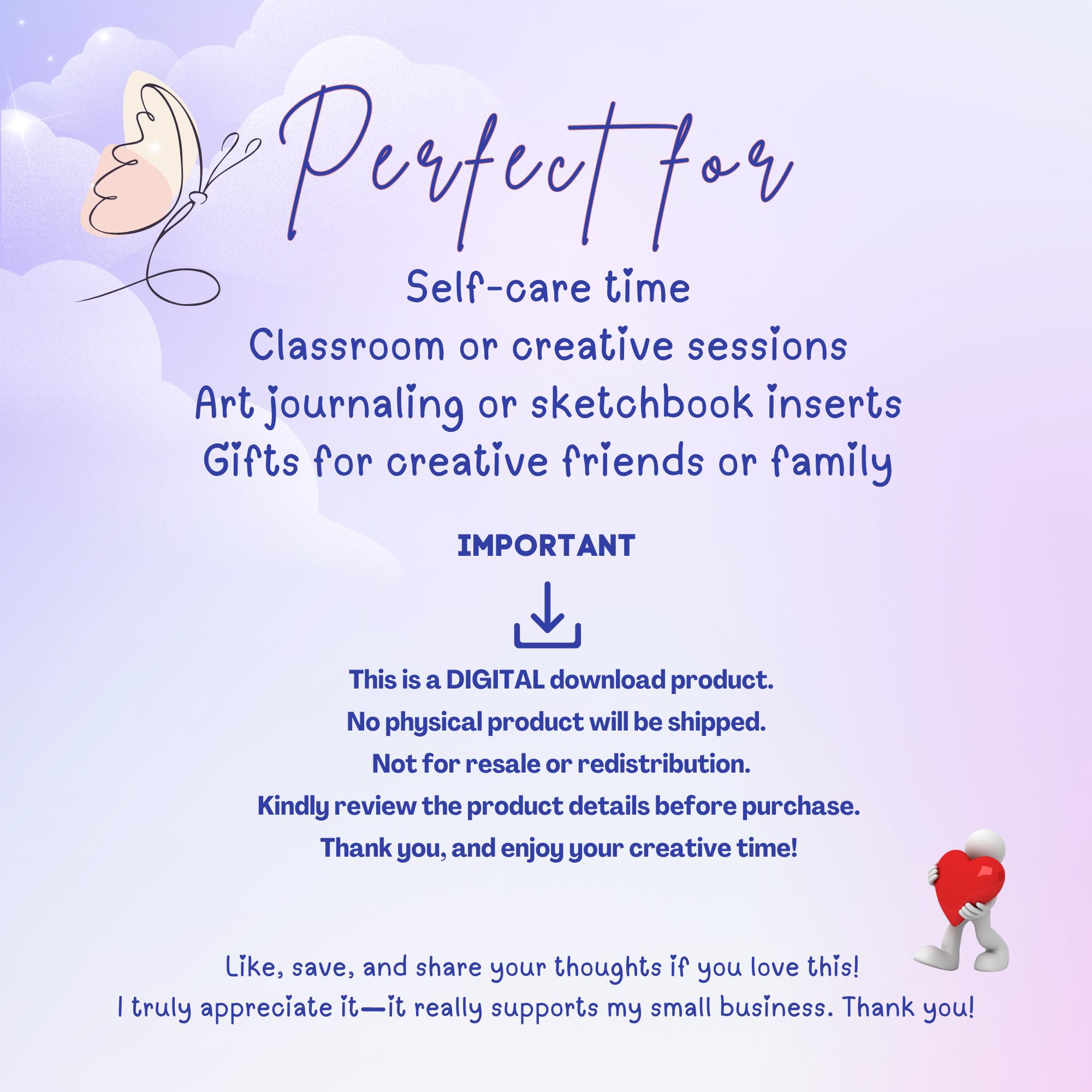 Zentangle Doodle Practice Sheets – A4 Easy Drawing Pages for Relaxation ...