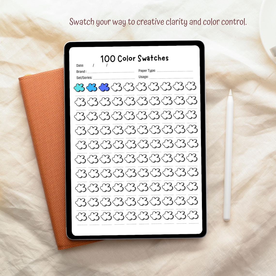 Printable Color Swatch Chart Set: 72 & 100 Color Templates (US Letter ...