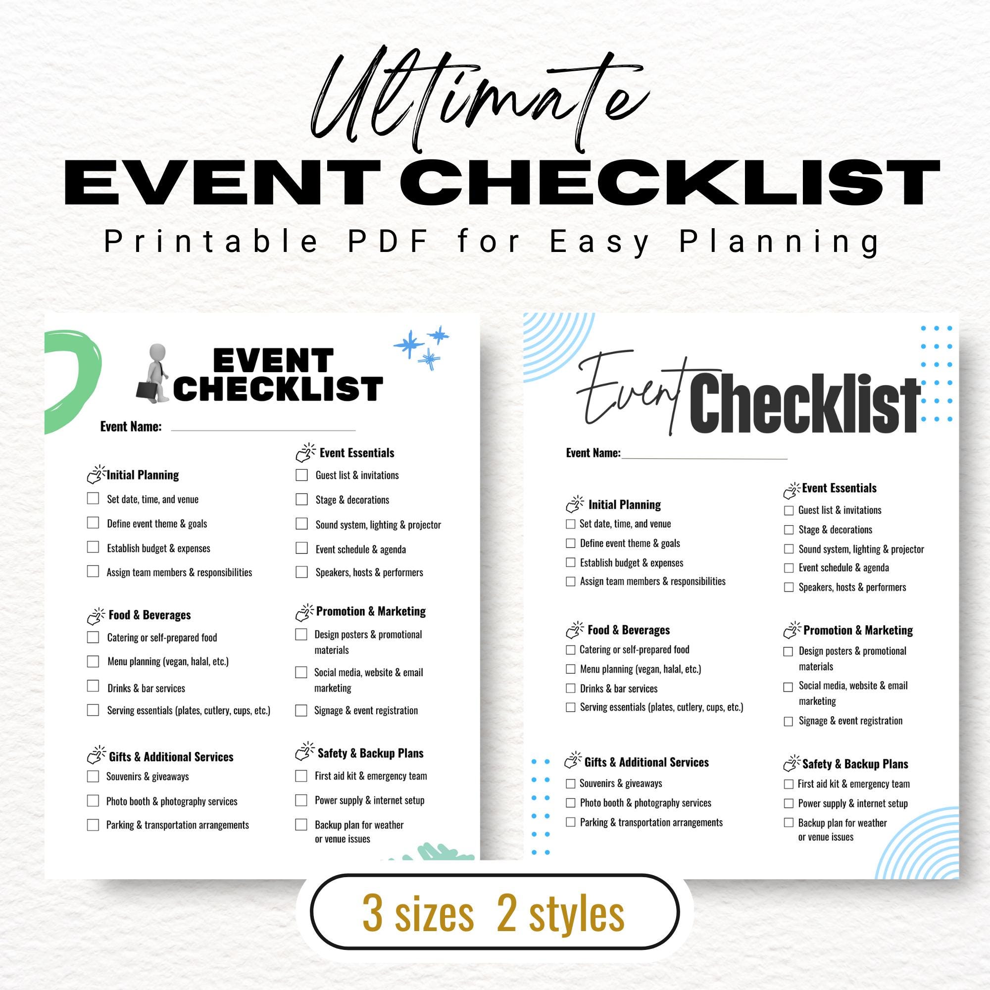 Event Checklist | Printable PDF for Easy Event Planning (A4, A5, US ...