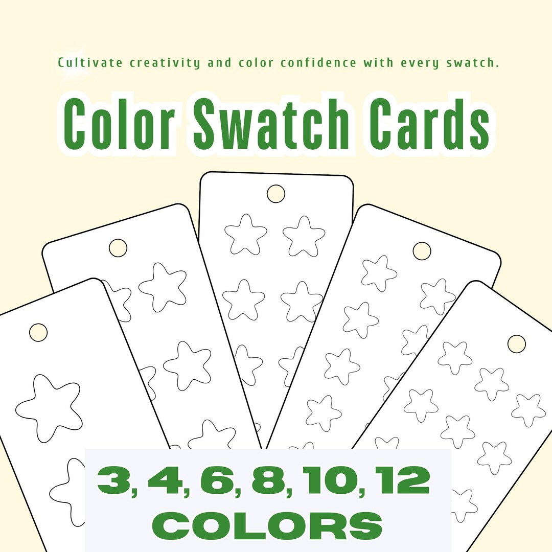 Color Swatch Cards – Cute Blank Swatch for Artists – Adorable Printable ...