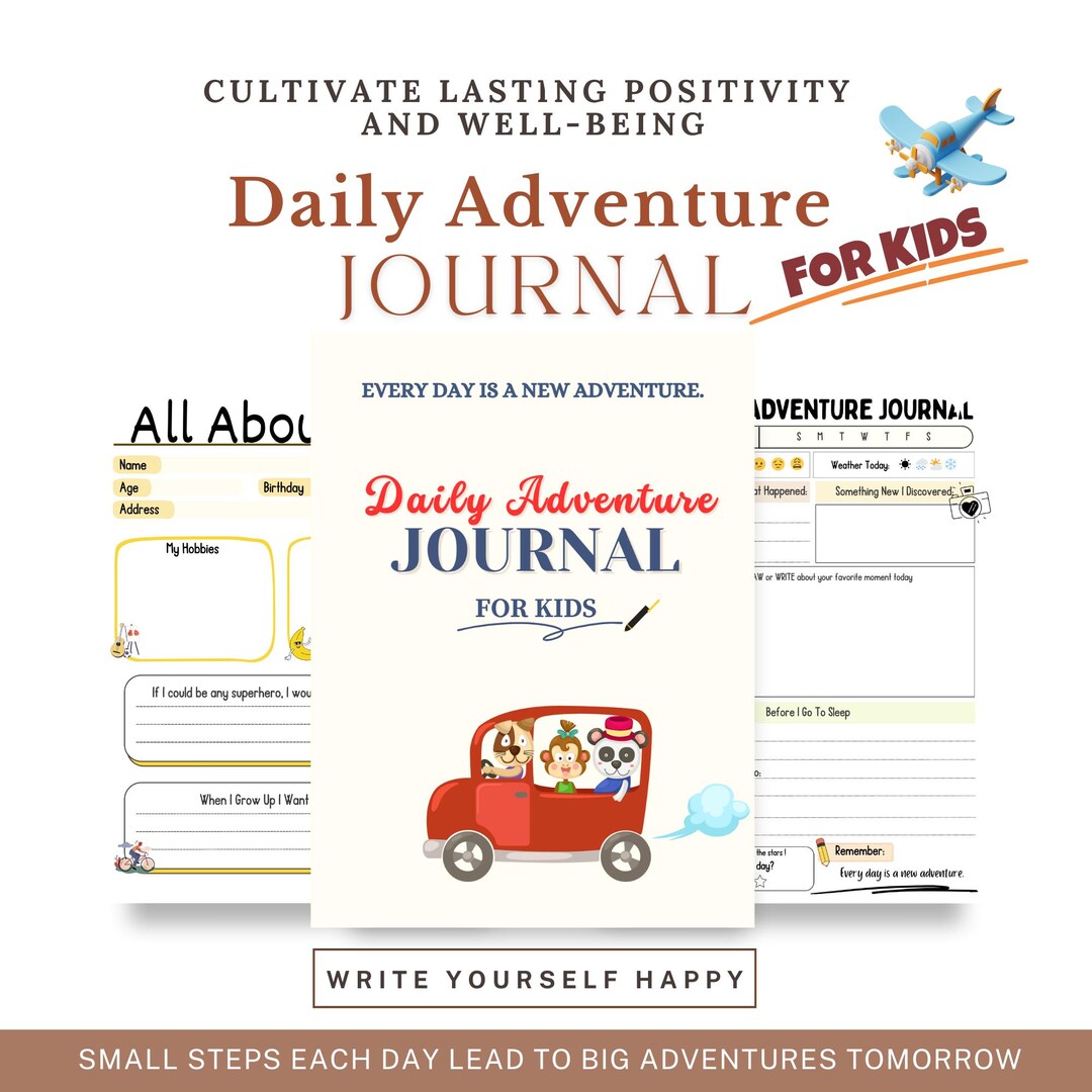 Daily Journal for Kids, Printable Kids Journal, Daily Gratitude Journal ...