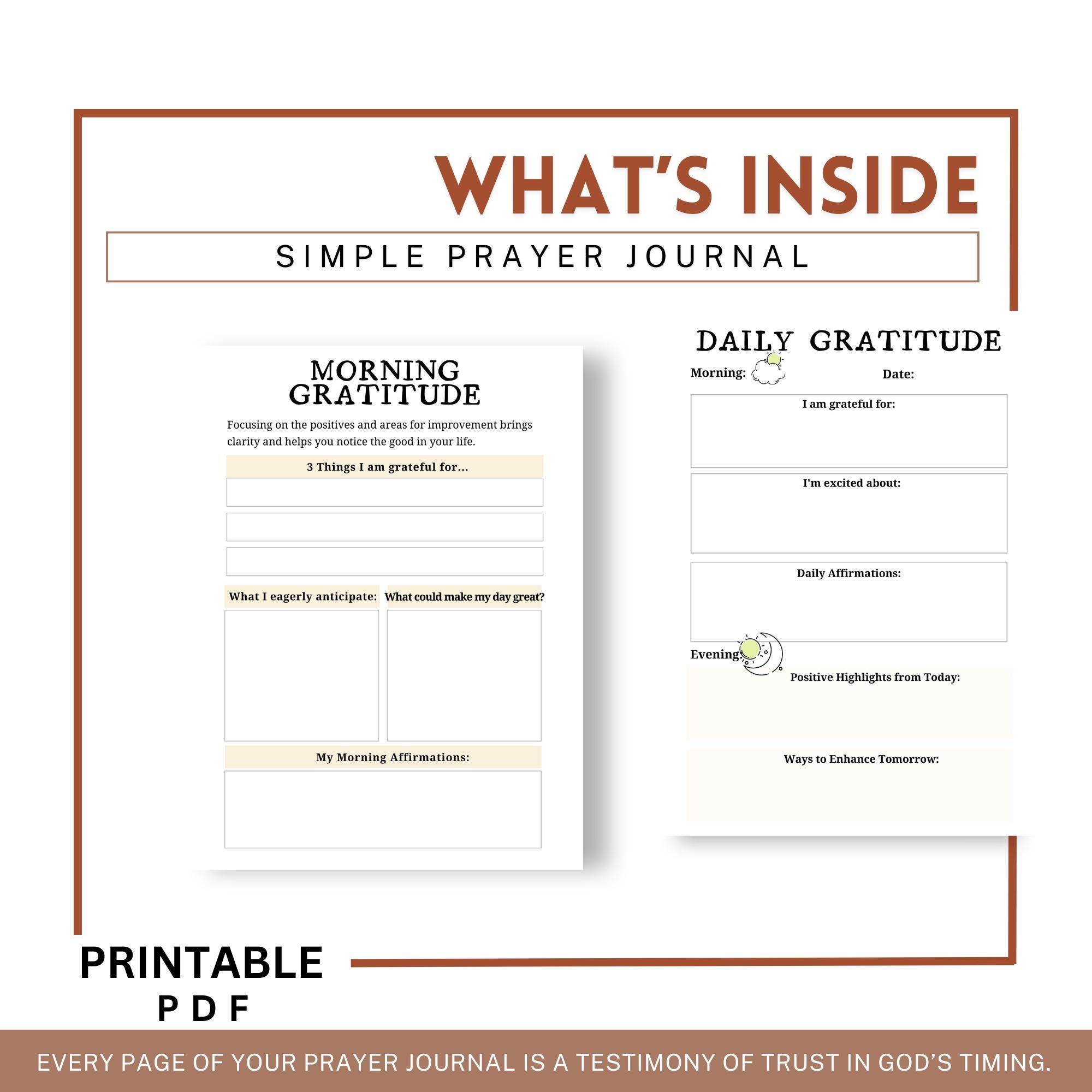 Prayer Journal, Prayer Journal Printable Minimalist, Faith Journal ...