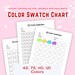 Printable Color Swatch Chart: Artist Palette Template (PDF) - Etsy