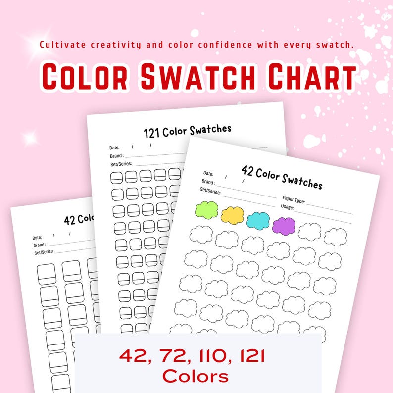 Printable Color Swatch Chart: Artist Palette Template (PDF) - Etsy