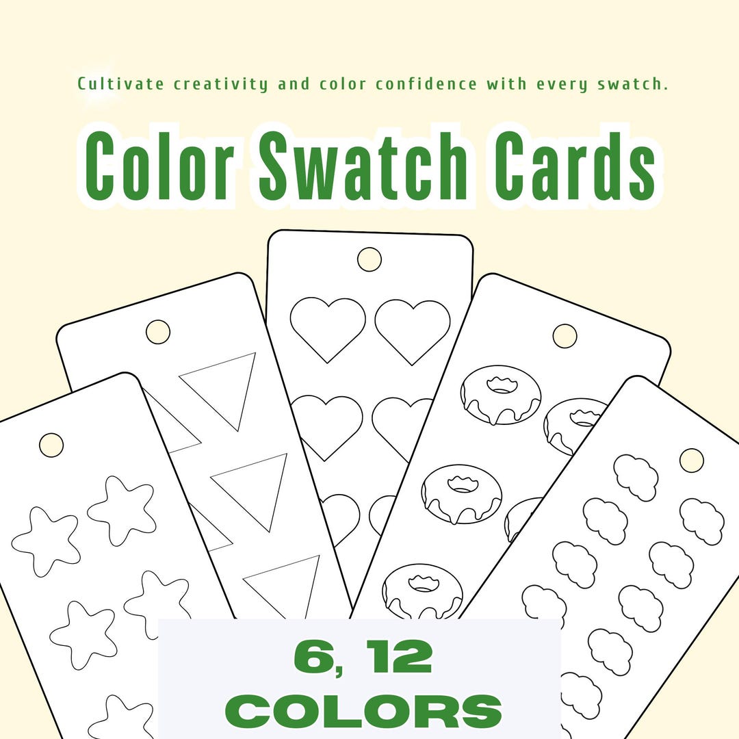 Cute Color Swatch Cards – Cute Blank Swatch Chart – Adorable 6 & 12 ...
