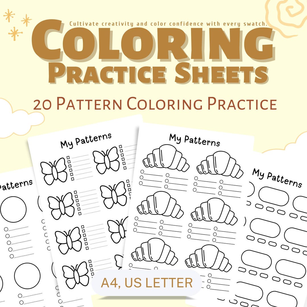 Pattern Coloring Practice Sheets | Printable Pattern Designs for Adults ...