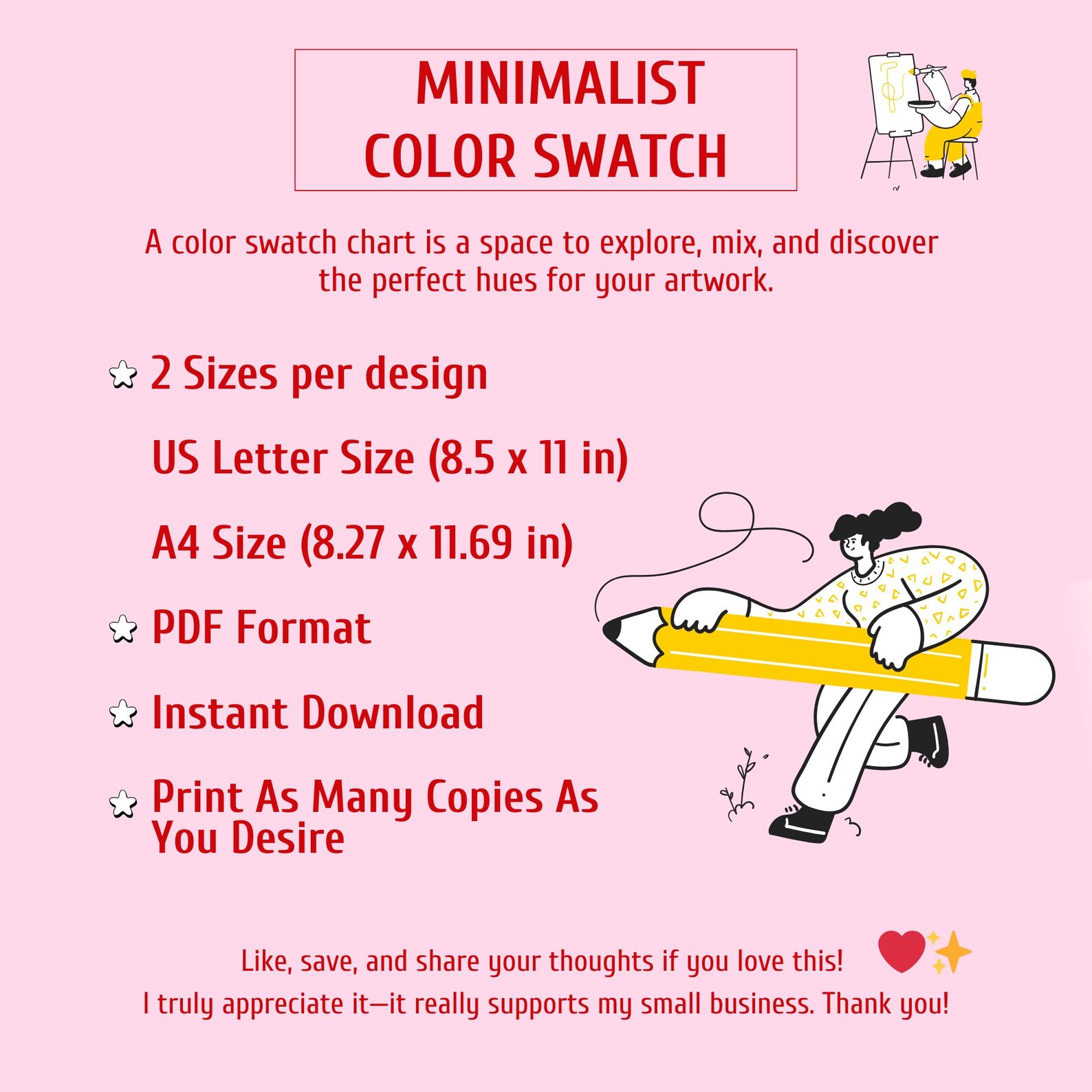 72-color Swatch Chart: 20 Palette Designs (digital Download) - Etsy