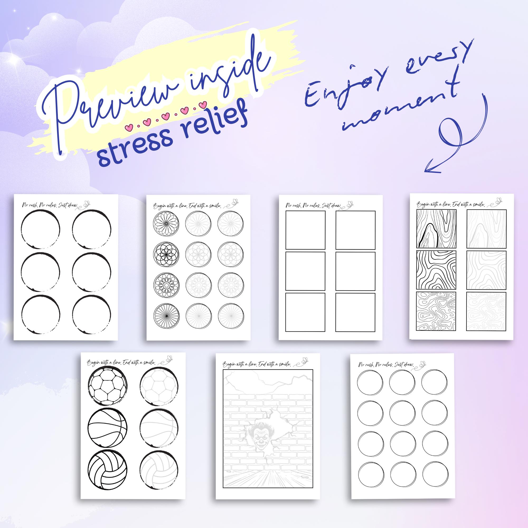 Zentangle Doodle Practice Sheets: Mindful Art, Relaxation (PDF Download ...