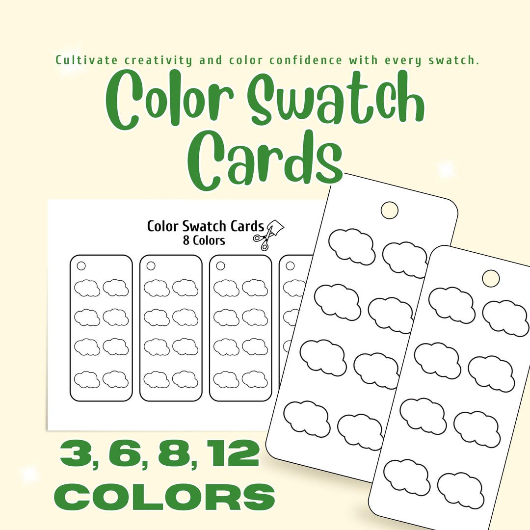 Color Swatch Cards PDF – Cute Blank Swatch Template for Alcohol Markers ...