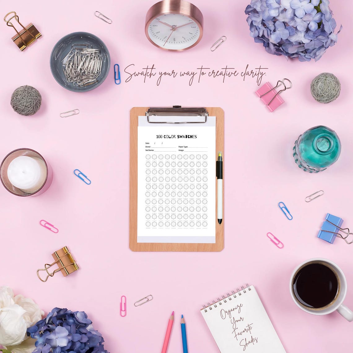 100-color Swatch Chart: 15 Unique Designs (digital Download) - Etsy