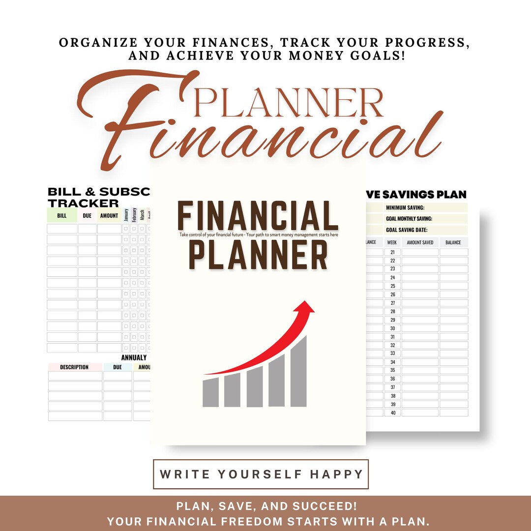 Financial Planner PDF, Printable Planner, Expense Tracker, Debt Tracker ...