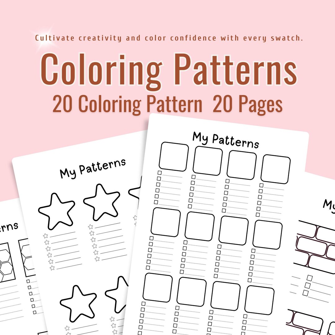 20 Cute Coloring Patterns – Adorable Blank Pages for Relaxing and Fun ...