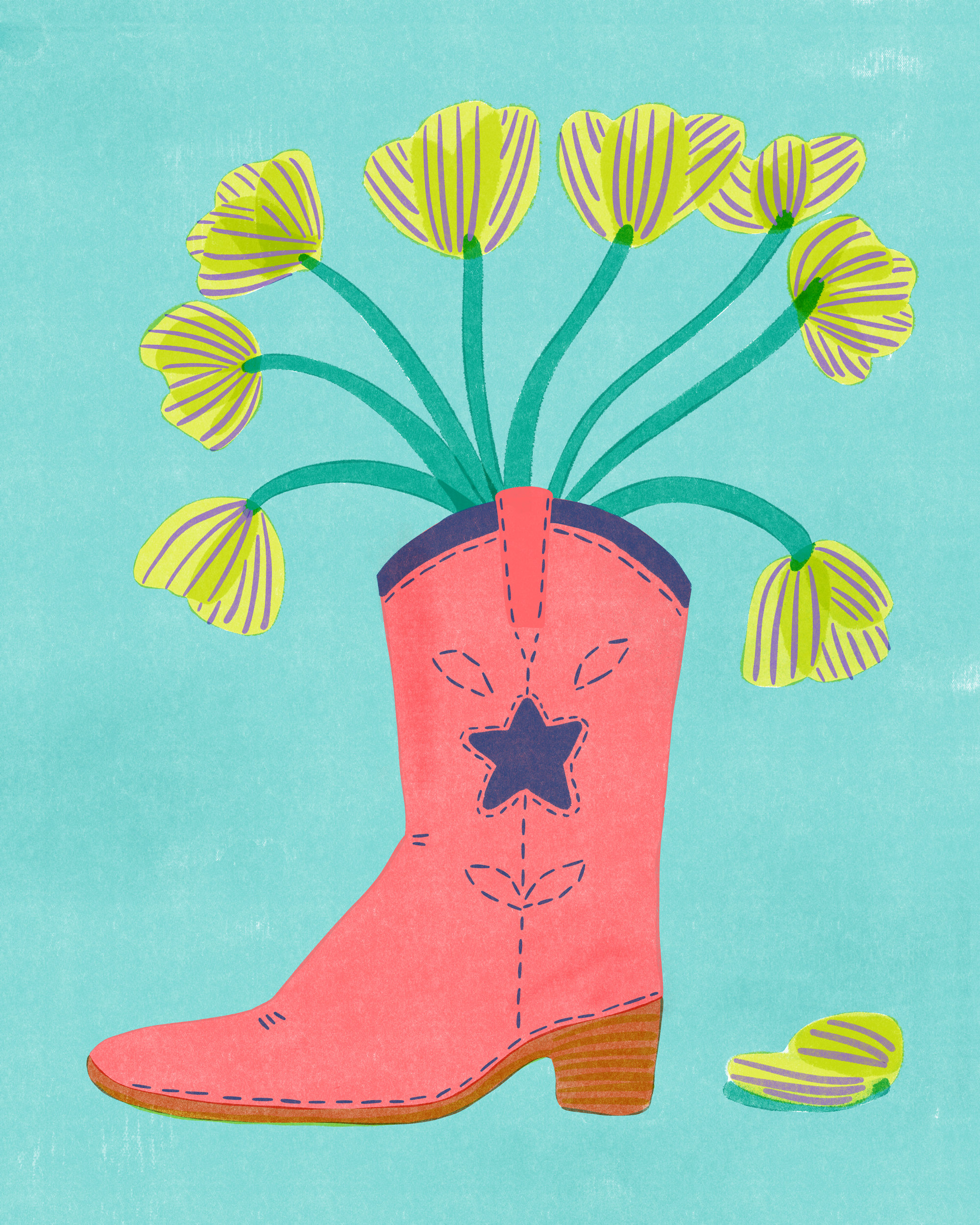 Cowboy Boot Art Print Cowgirl Art Colorful Western Art - Etsy