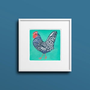 Chicken Art Print "jeremy" | Chicken Painting | Gouache Painting | Folk ...