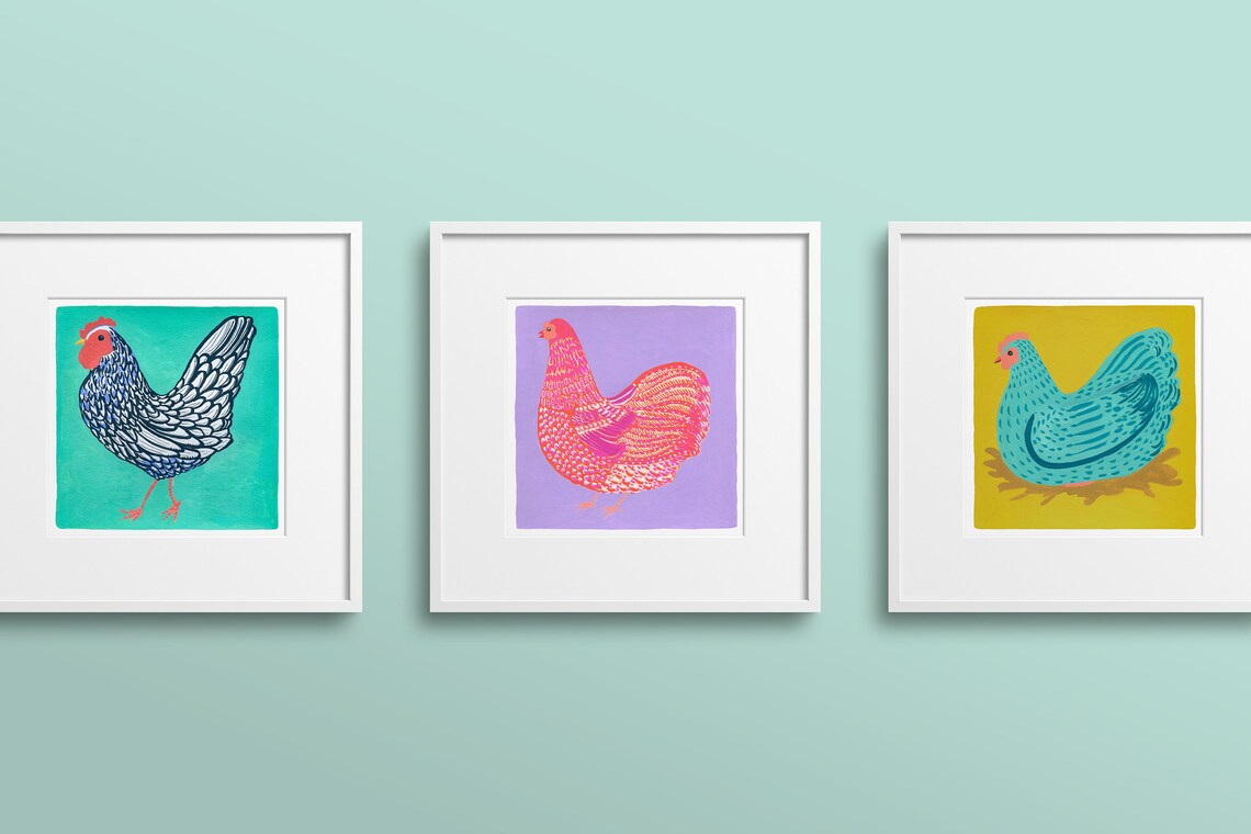 Chicken Art Print jeremy Chicken Painting - Etsy