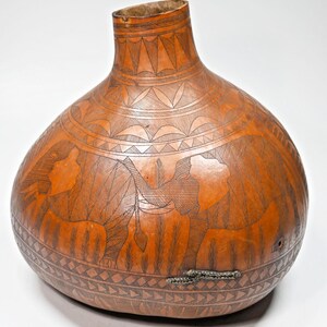 A Large Decorated Kamba Calabash Vessel - Etsy