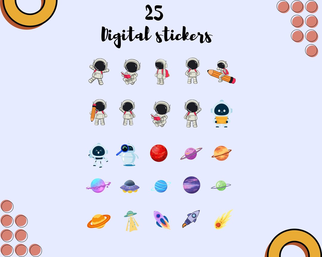 Printable Stickers Astronaut Sticker Space-themed Sticker Cosmos ...