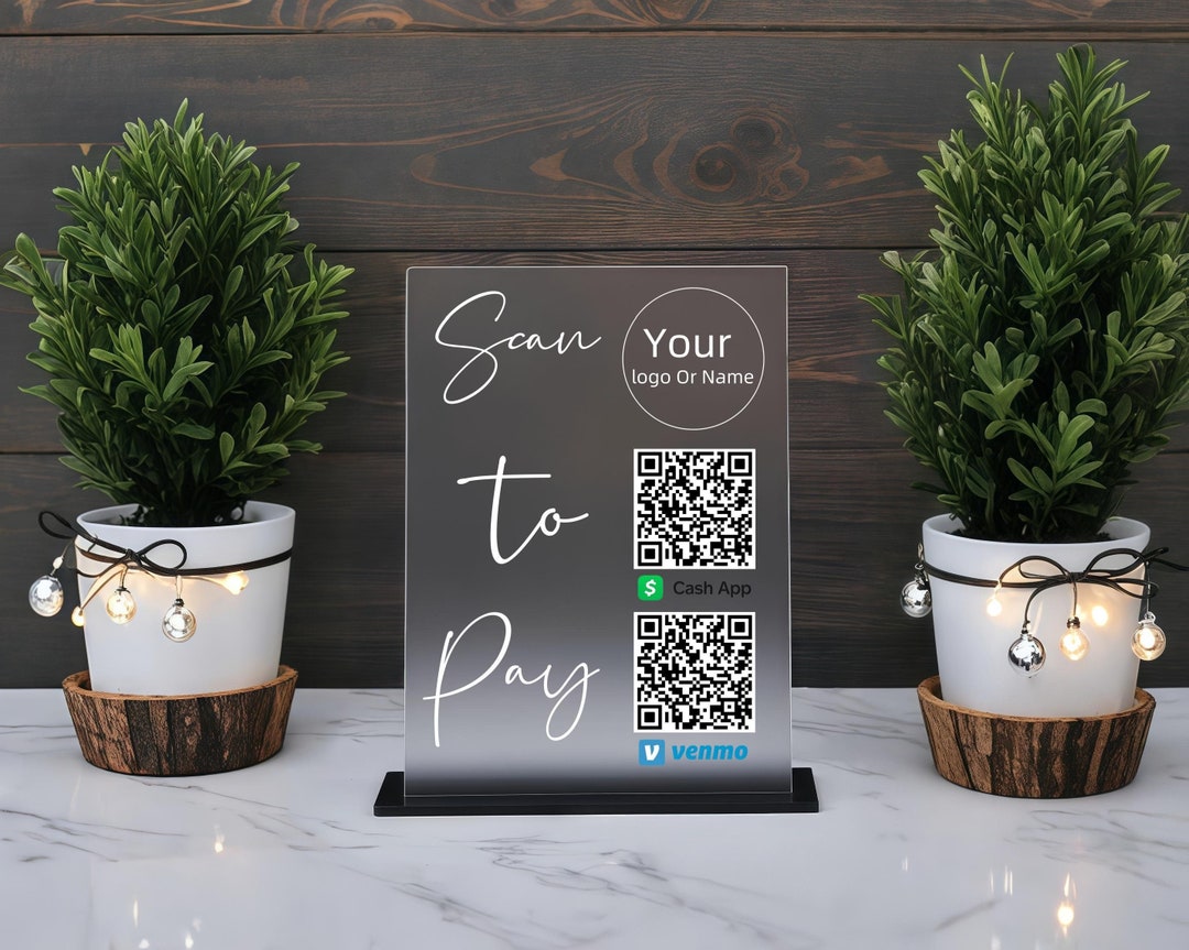 Custom QR Code Sign, Personalized Scan to Pay Sign, Payment Method Sign ...