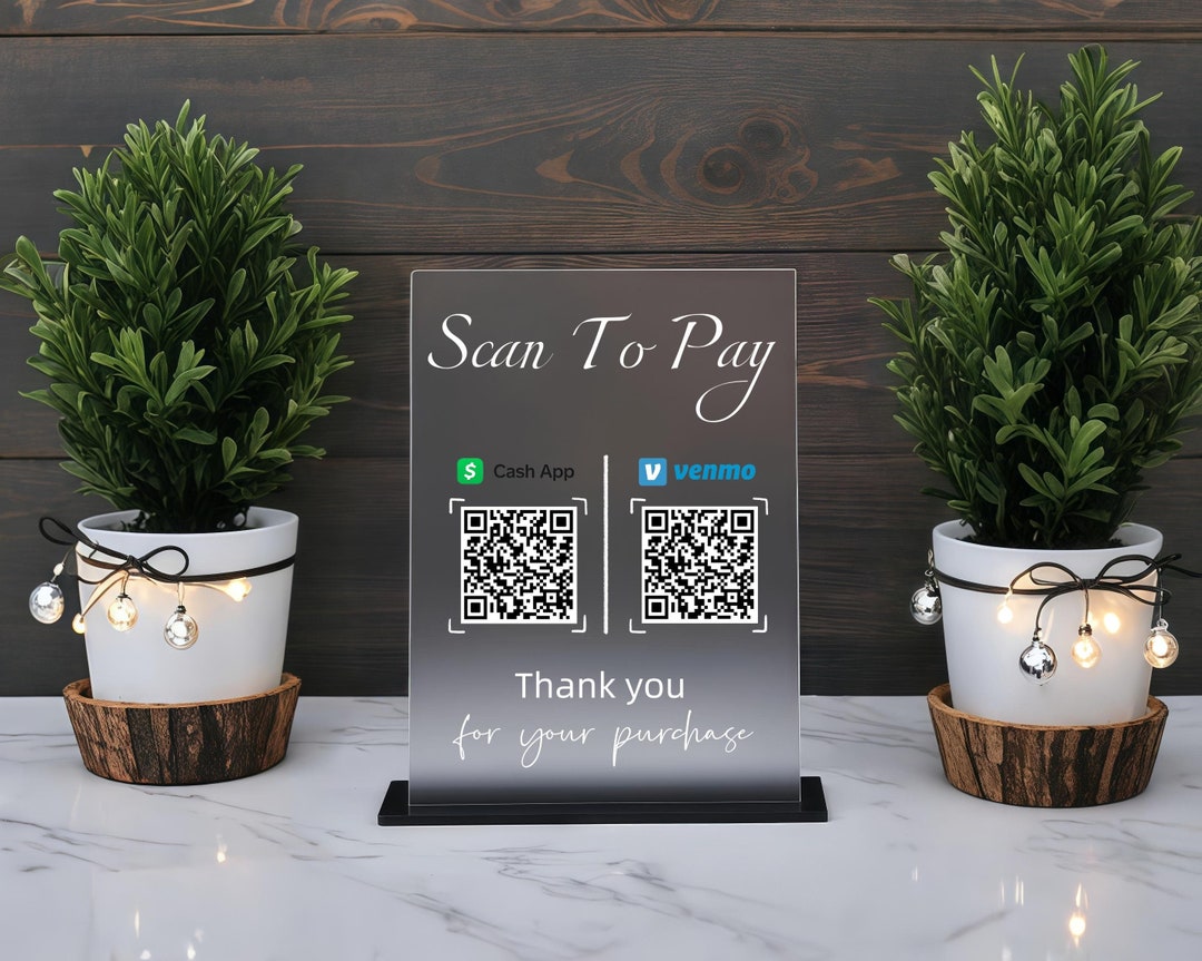 Custom QR Code Sign, Personalized Scan to Pay Sign, Payment Method Sign ...