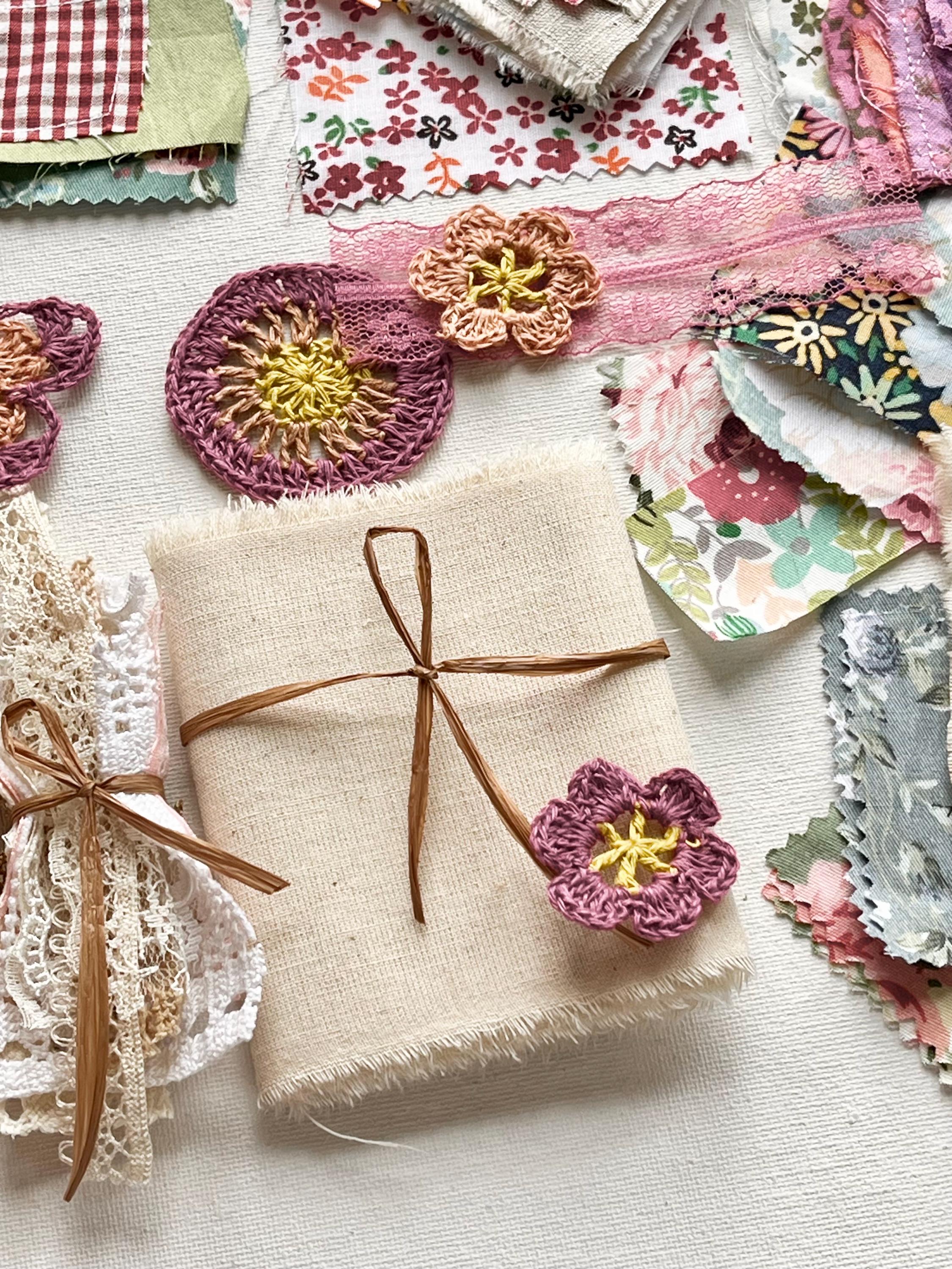 Diy Slow Stitching Snippet Roll Bundle Floral Crochet Edition Etsy