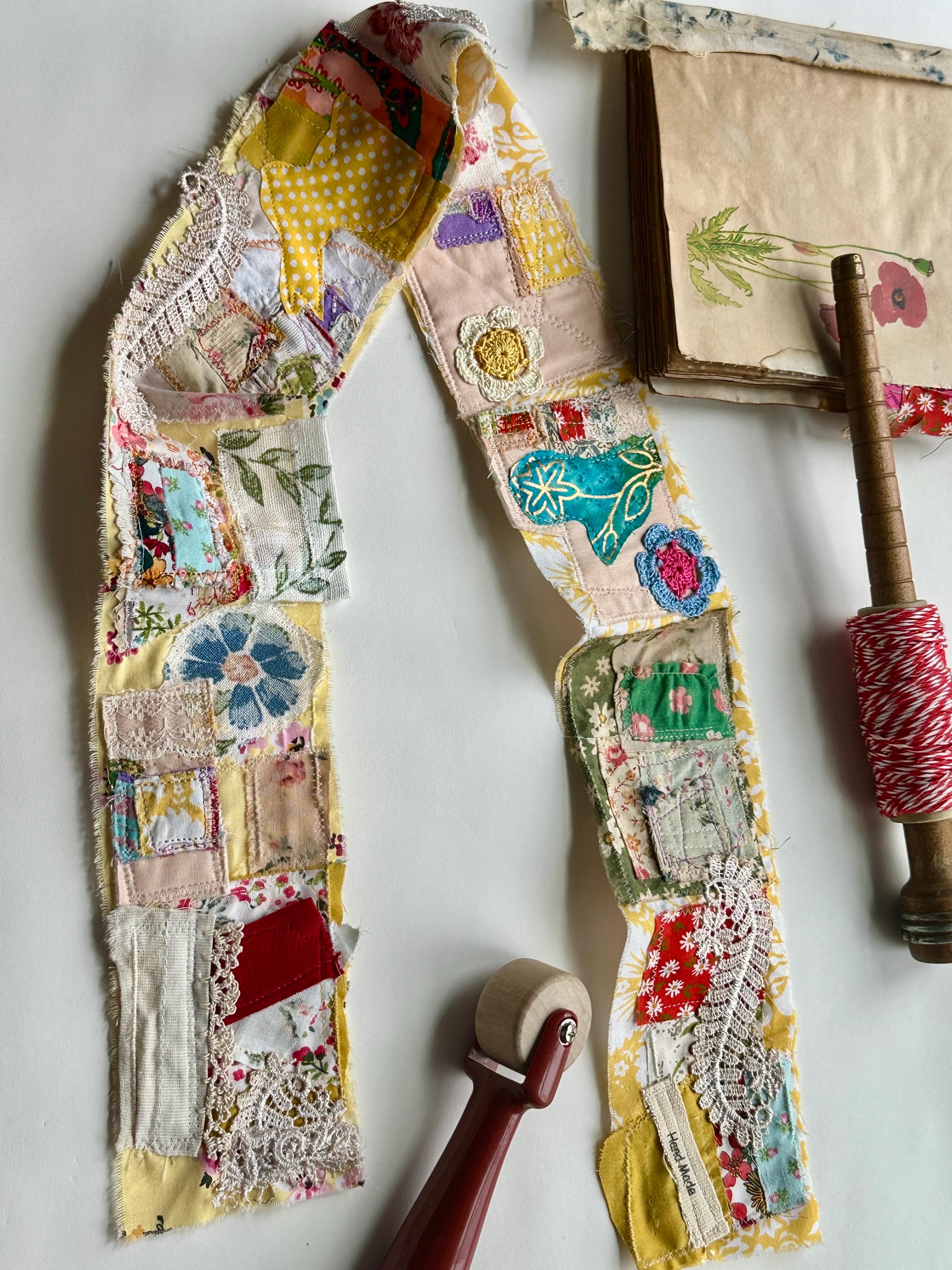 Snippet Roll, Vintage & Modern Mixed Fabric, Handmade Snippet Roll,3 ...