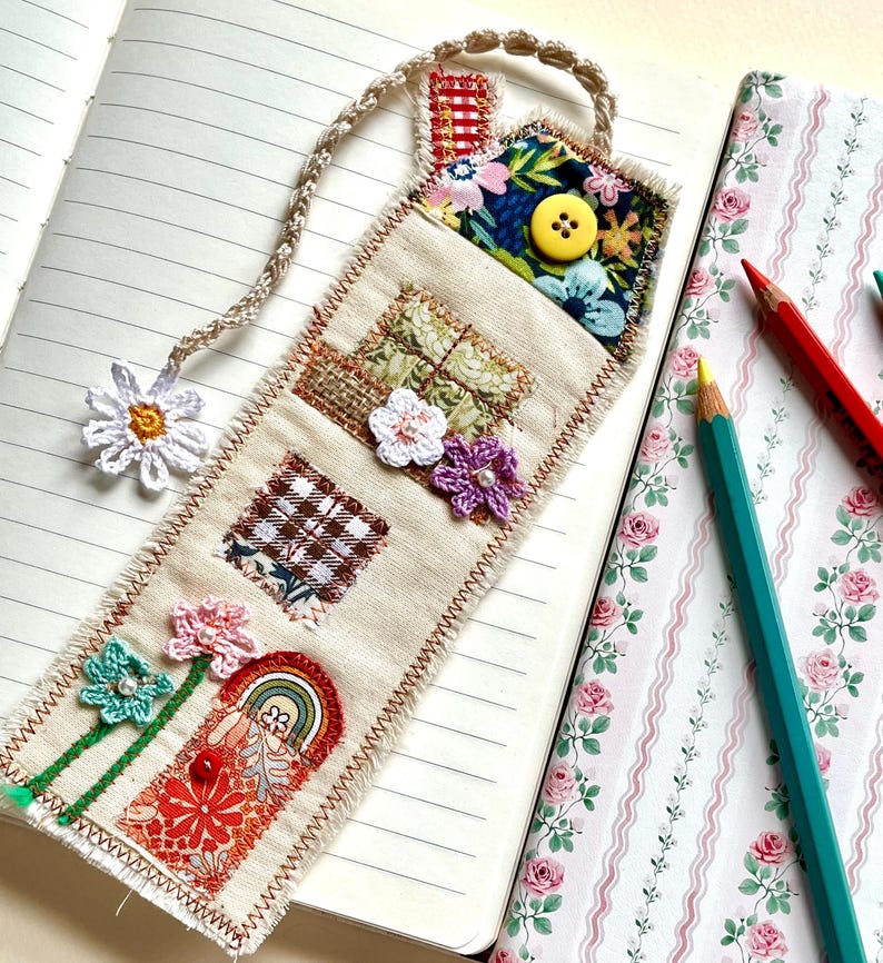 Soft Fabric Art Bookmarks for Children, Whimsical Tall House Bookmark ...