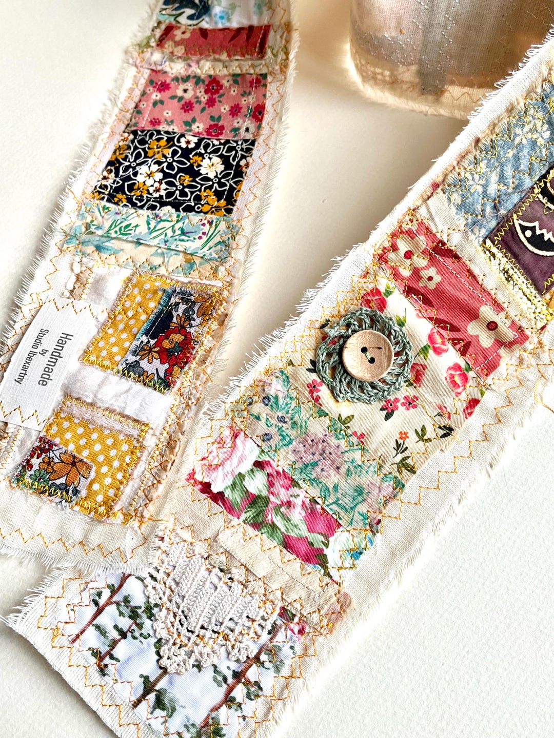 Farmhouse Textile Art Snippet Roll: Vintage Fabric & Crochet ...
