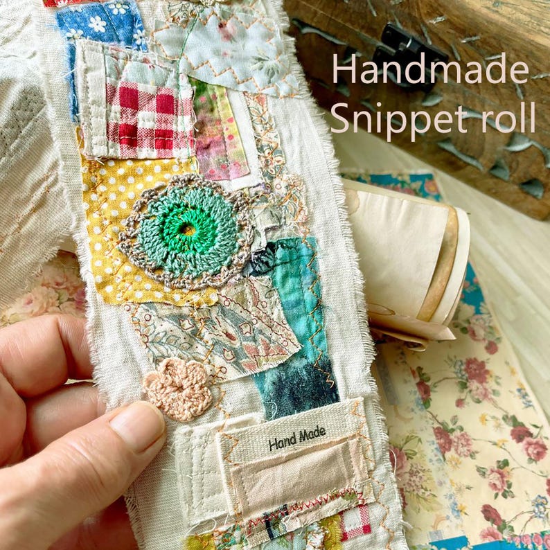 Handmade Textile Art Snippet Roll: Vintage & Modern Fabrics, Rich ...
