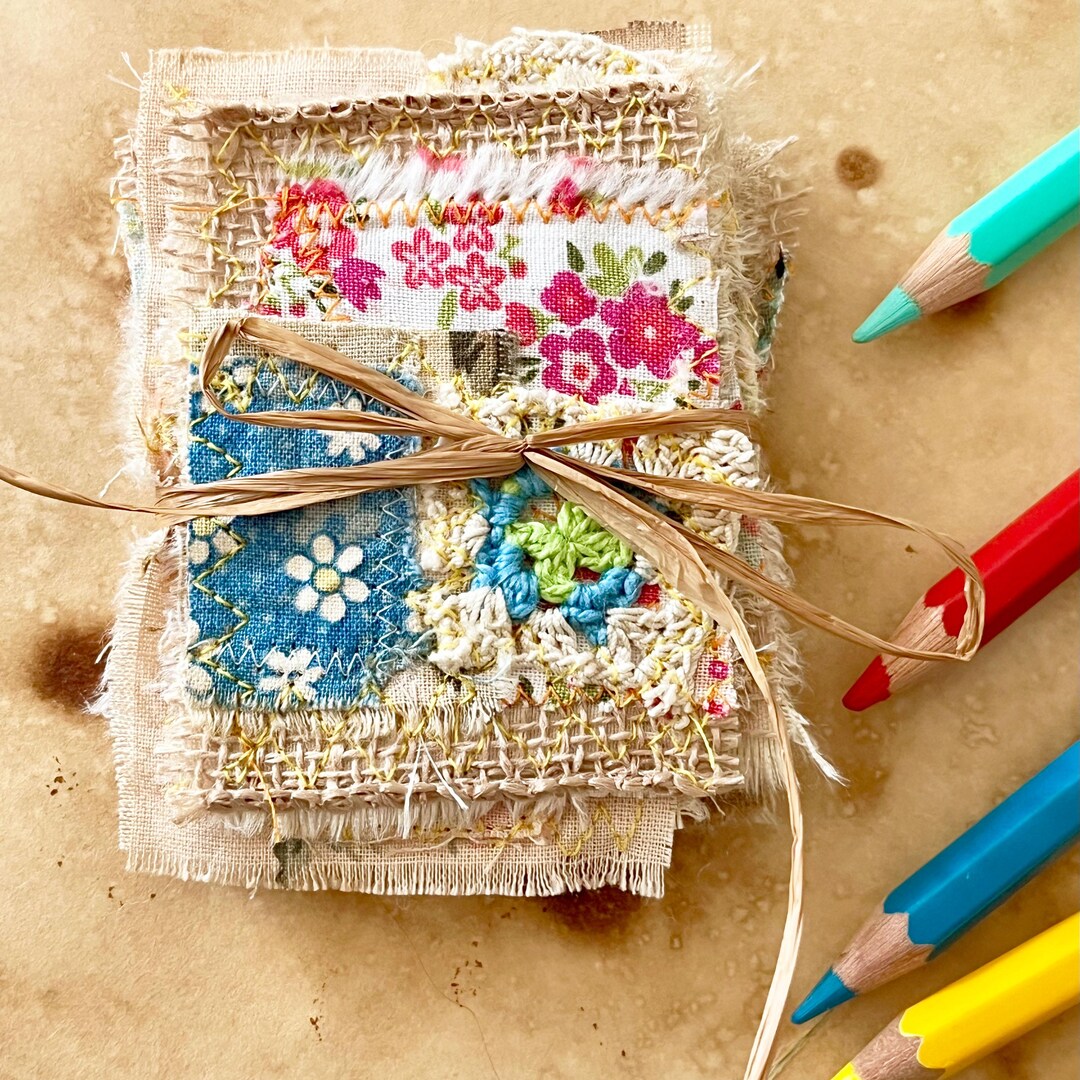 Textile Art Clusters, 6 Pieces Mini Fabric Clusters, 2''x 2 1/2 - Etsy