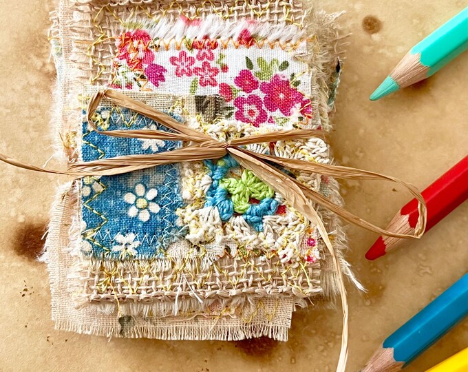 Textile Art Clusters, 6 Pieces Mini Fabric Clusters, 2''x 2 1/2 - Etsy