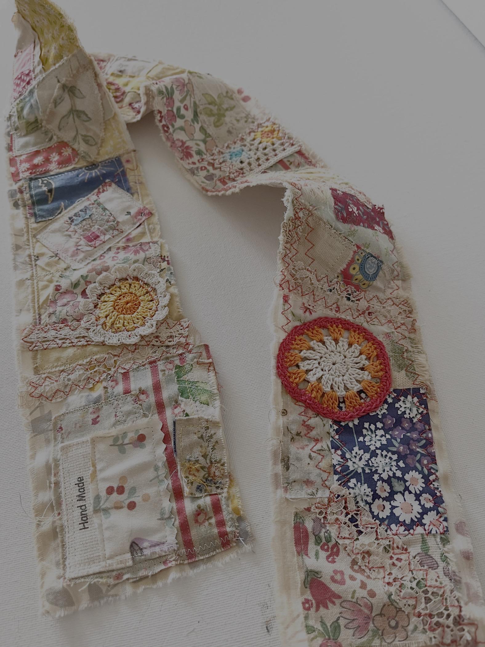 Handmade Textile Art Snippet Roll: Vintage Fabric, Laces & Stitches - Etsy