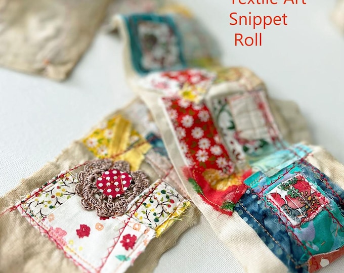 Handmade Textile Art Snippet Roll: Vintage Fabric, Lace & Crochet - Etsy