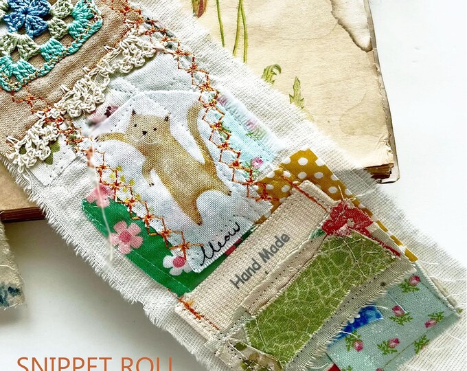 Fabric Snippet Roll, Vintage & Modern Mixed Fabric, Handmade Snippet ...