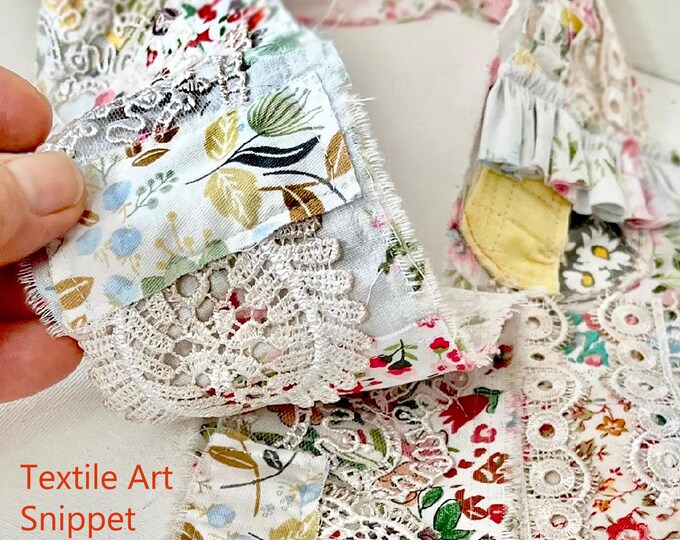Textile Art Snippet Roll, Vintage & Modern Mixed Fabric and Lace ...