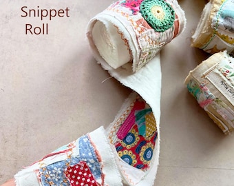 Snippet Roll, Vintage & Modern Mixed Fabric, Handmade Snippet Roll,3 ...