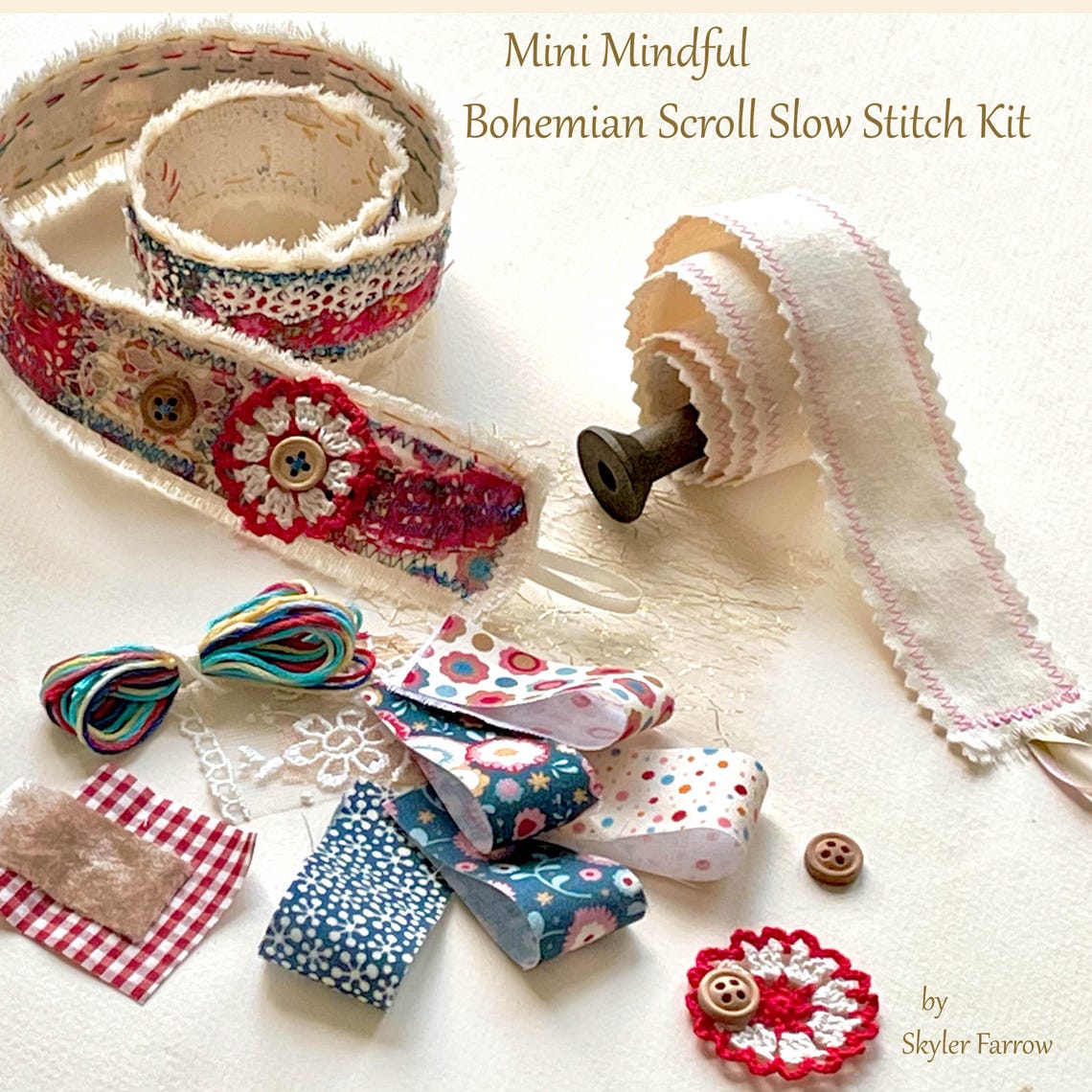 Mindful Bohemian Slow Stitch Scroll Kit – Antique Romantic - Etsy
