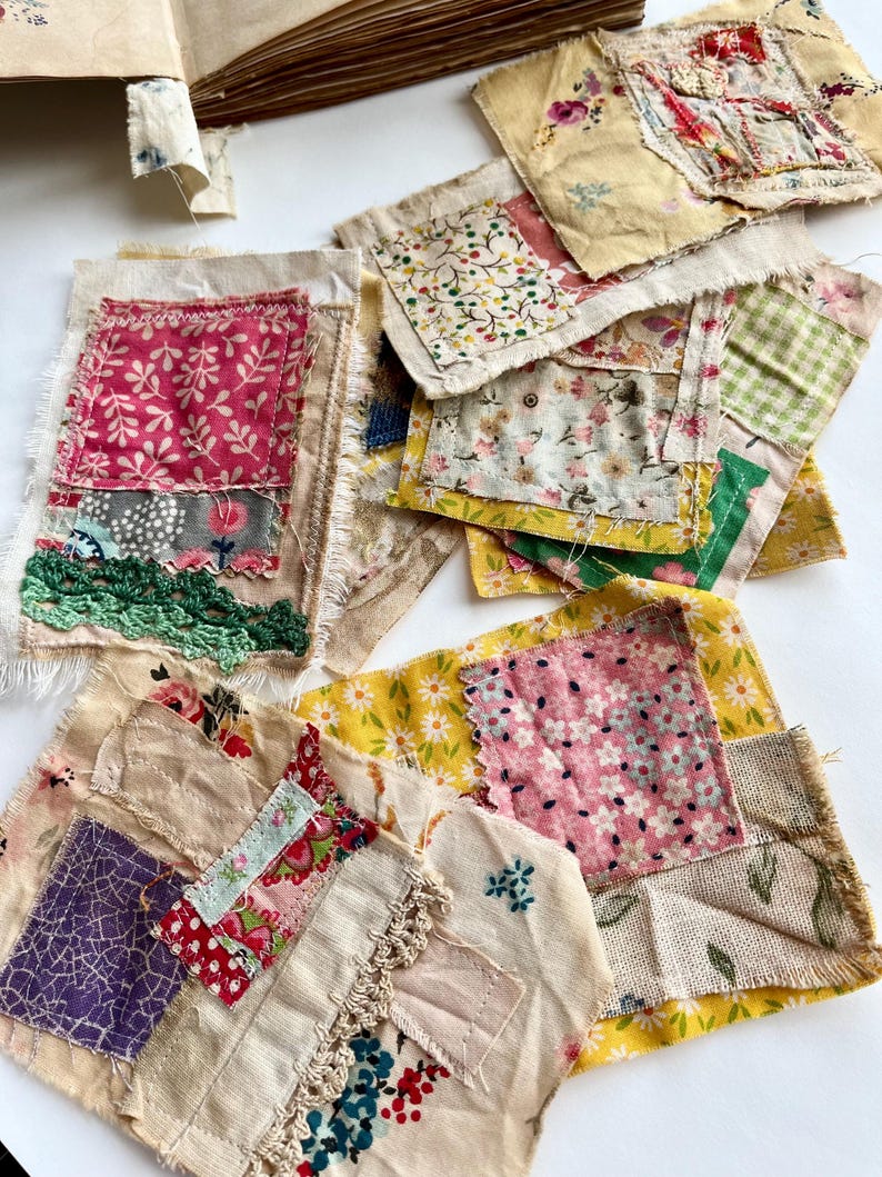 Large Textile Art Clusters, 10 Pieces Set Size Between 3''x 4''/ 3'' X ...
