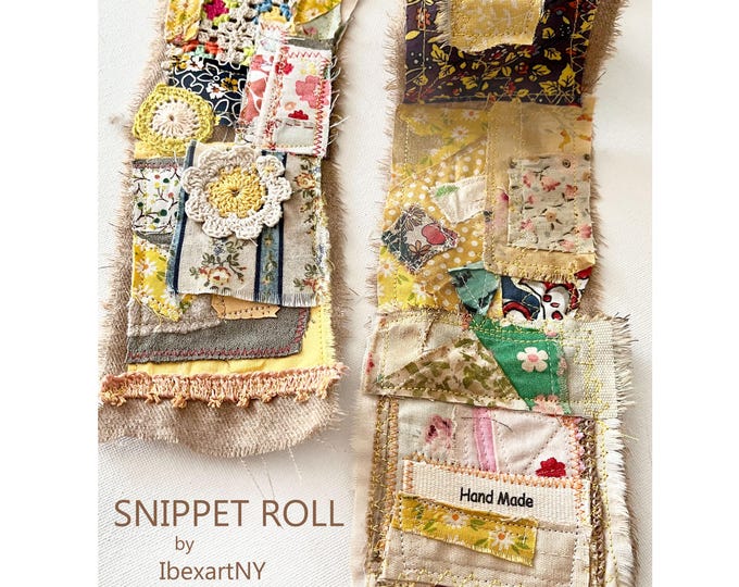 Textile Art Snippet Roll, Vintage and Modern Fabrics, 3 1/2 Inch X 38 ...